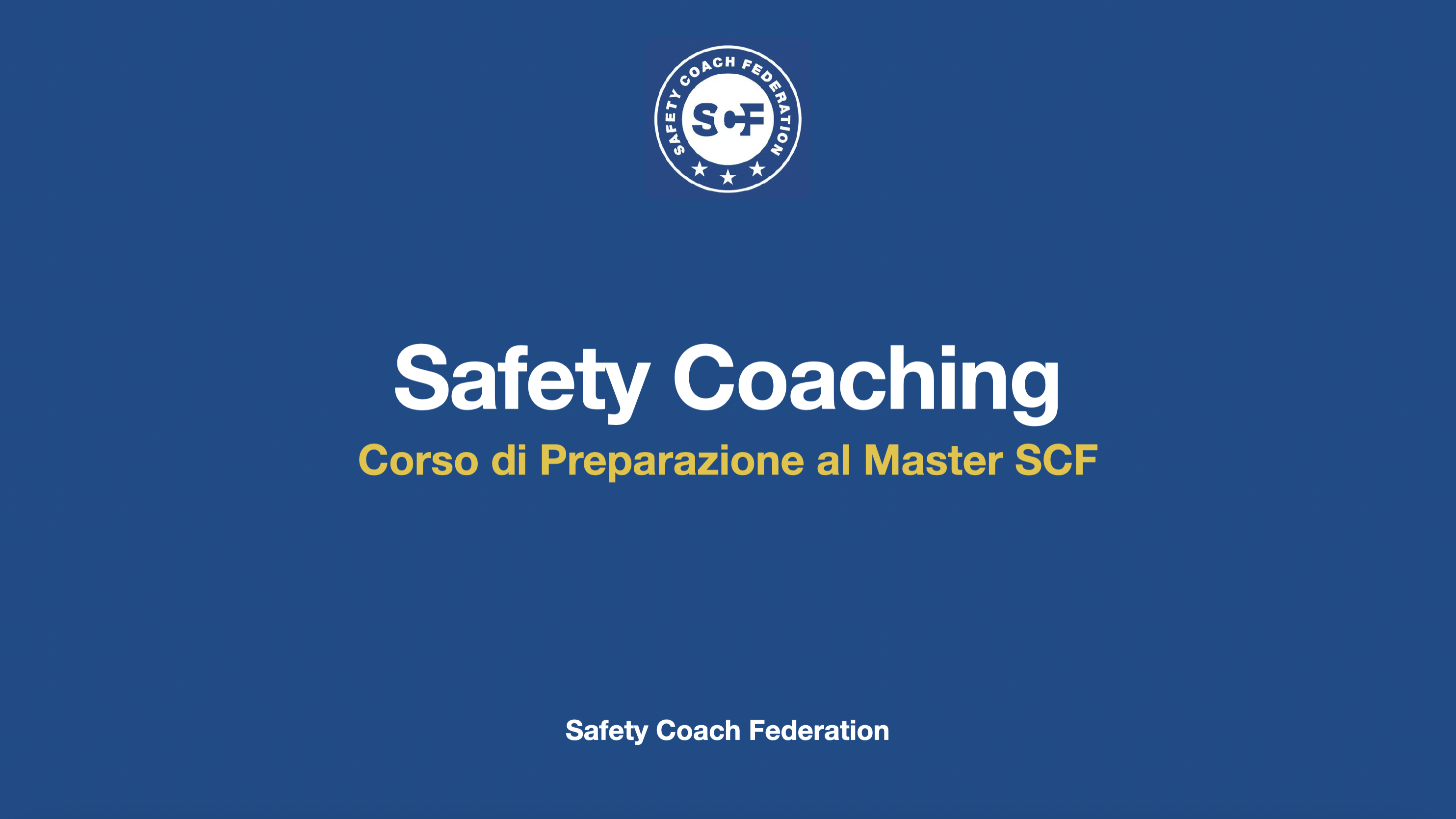 Pre Corso Gratuito Master - Safety Coach Federation